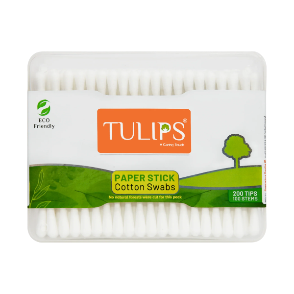 Eco Friendly Cotton Buds/ Swabs (100 Sticks in a Box) – Tulips Hygiene